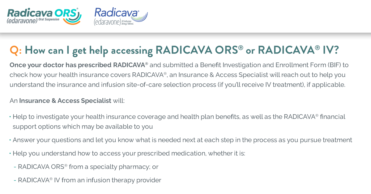 Questions About Starting Treatment with RADICAVA® (edaravone)